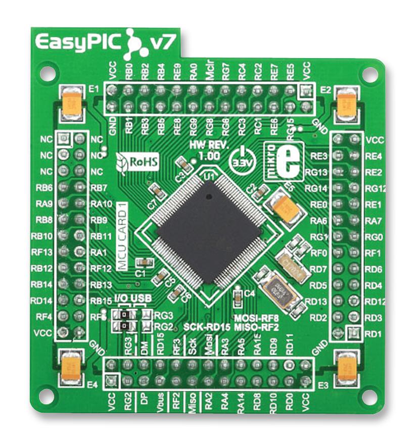 MIKROE-1209 - Mikroelektronika - Daughter Board, MCU Card, On Board PIC24 MCU