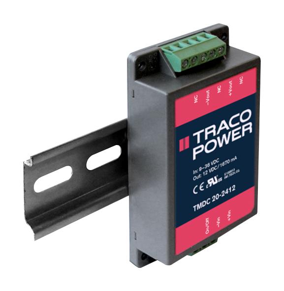 TMDC 20-2411 - Traco Power - Isolated Chassis Mount DC/DC Converter, ITE, 4:1