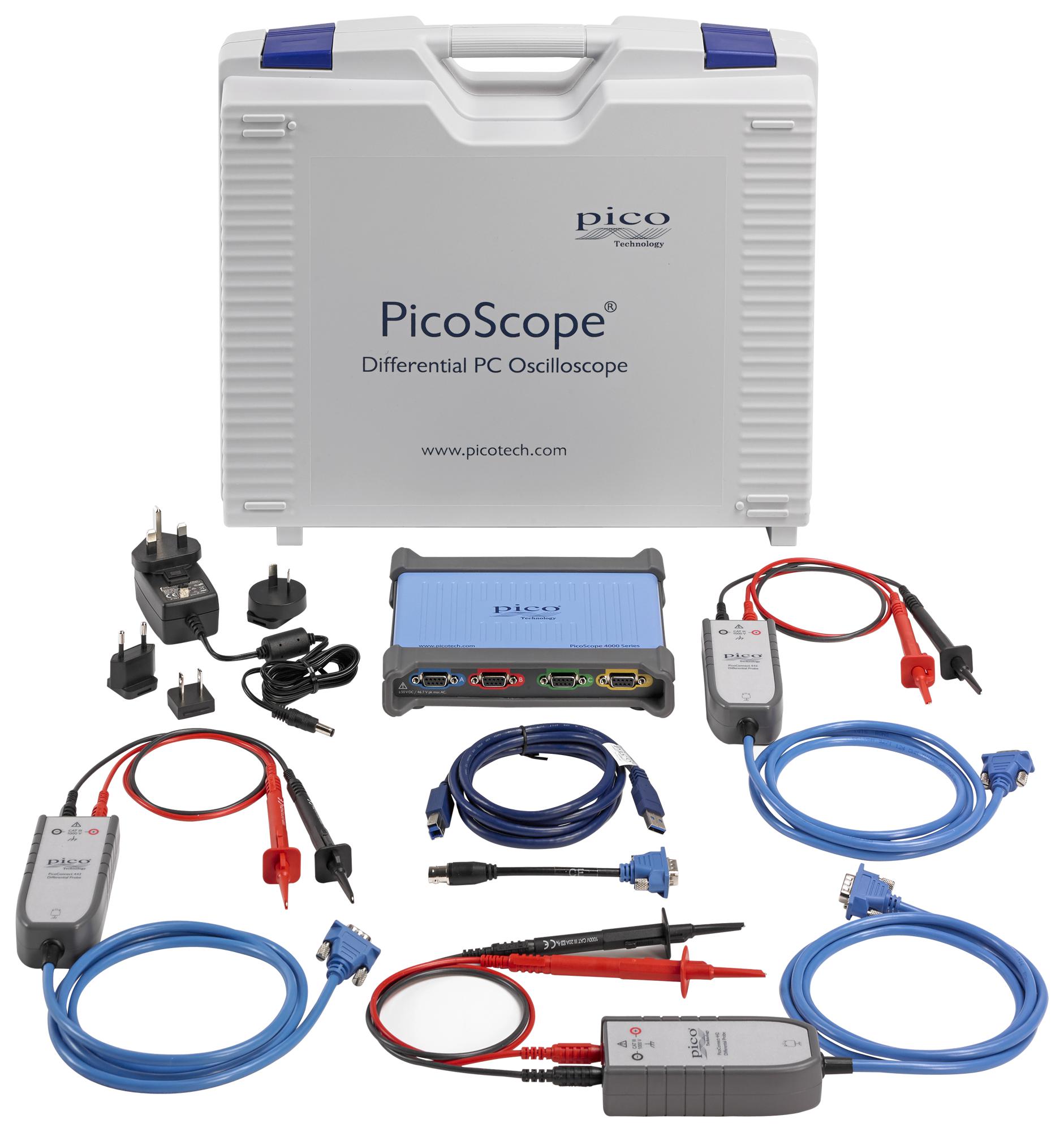 PICOSCOPE 4444 1000 V KIT - Pico Technology - PC USB Oscilloscope, PicoScope 4000 Series, 4 Channel