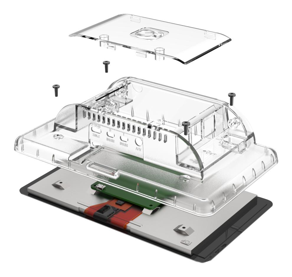 ASM-1900147-01 - Multicomp Pro - Raspberry Pi 4 Model B Touchscreen Display Case, ABS, Clear