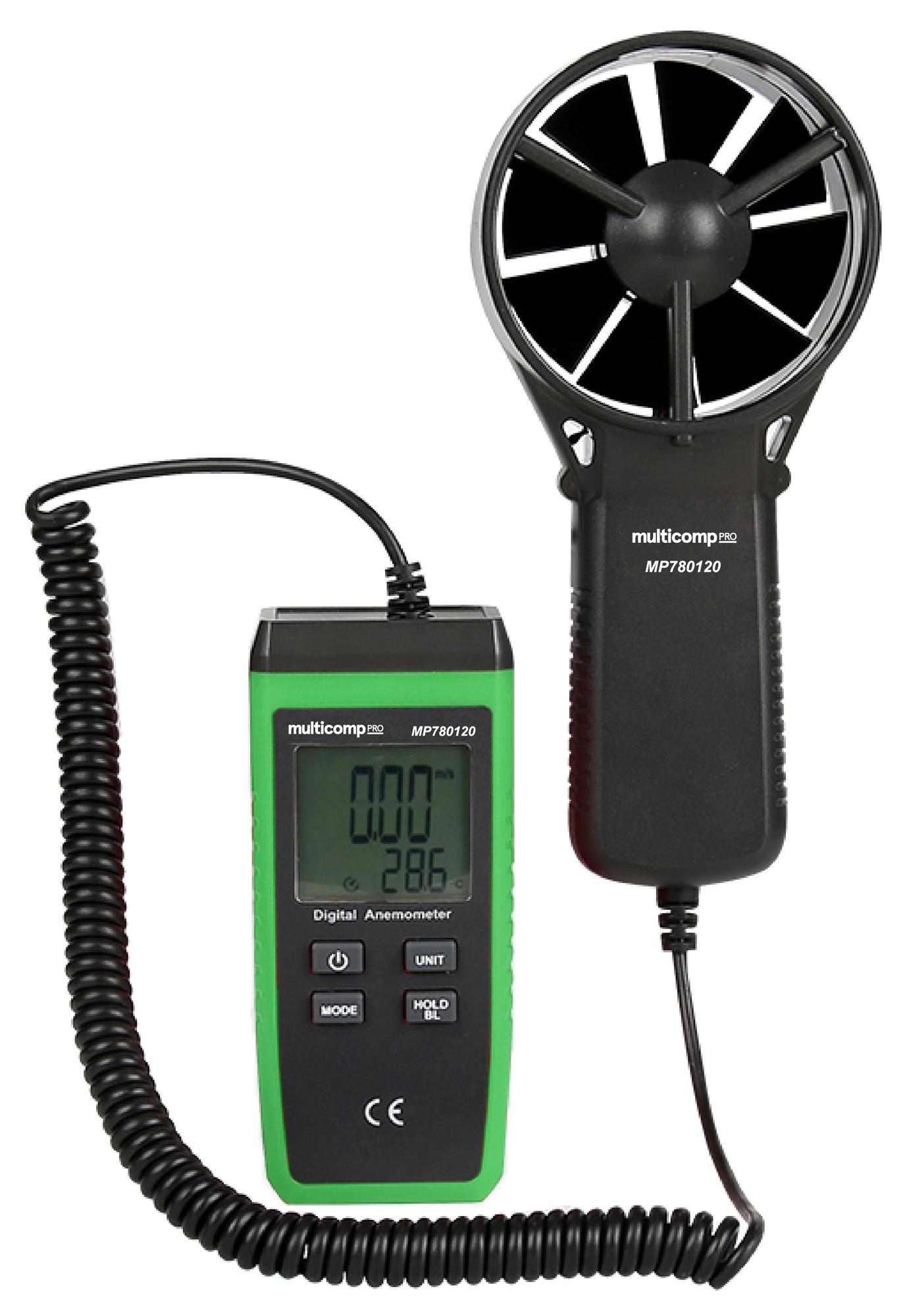MP780120 - Multicomp Pro - Anemometer, 0.4m/s to 30m/s, 0 °C