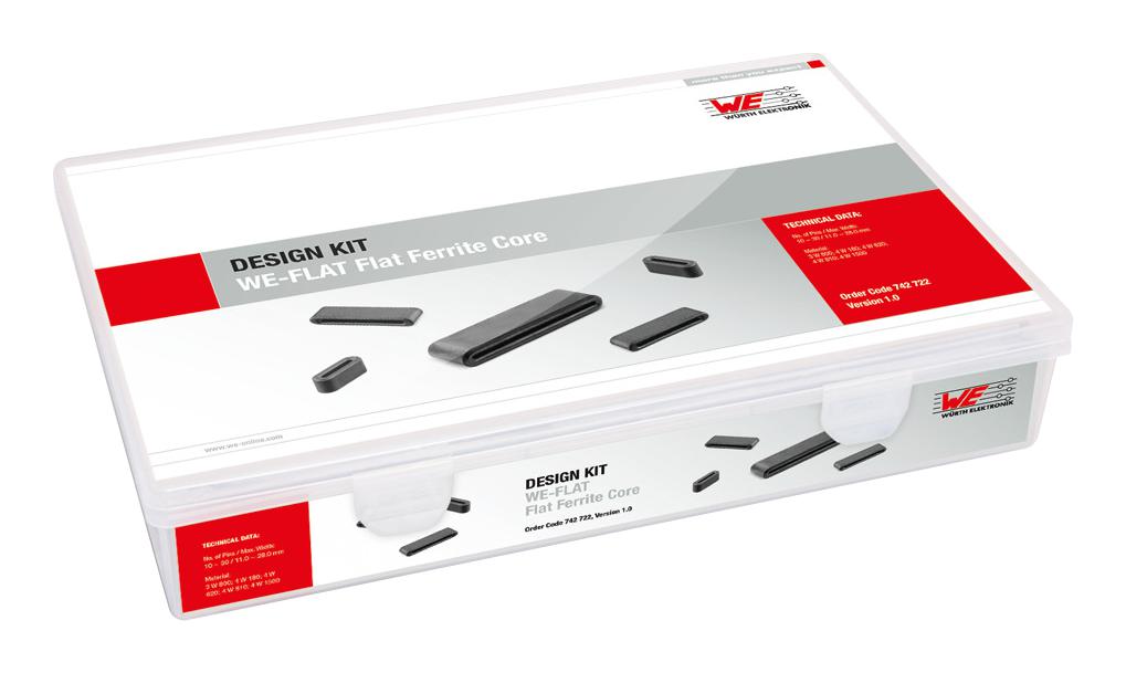 742722 - Wurth Elektronik - DESIGN KIT, FLAT FERRITE CORE, 158PC