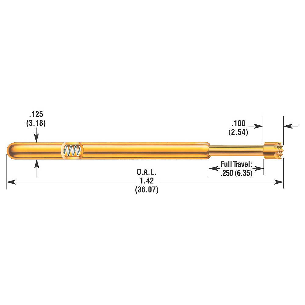 EPA-5H - Everett Charles Tech - SPRING LOADED PROBE, WAFFLE, 8A