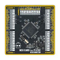 MIKROE-4590 MIKROELEKTRONIKA, Add-On Board, MikroE MCU Card, PIC32MX PIC32MX695F512L-80I/PF MCU ...